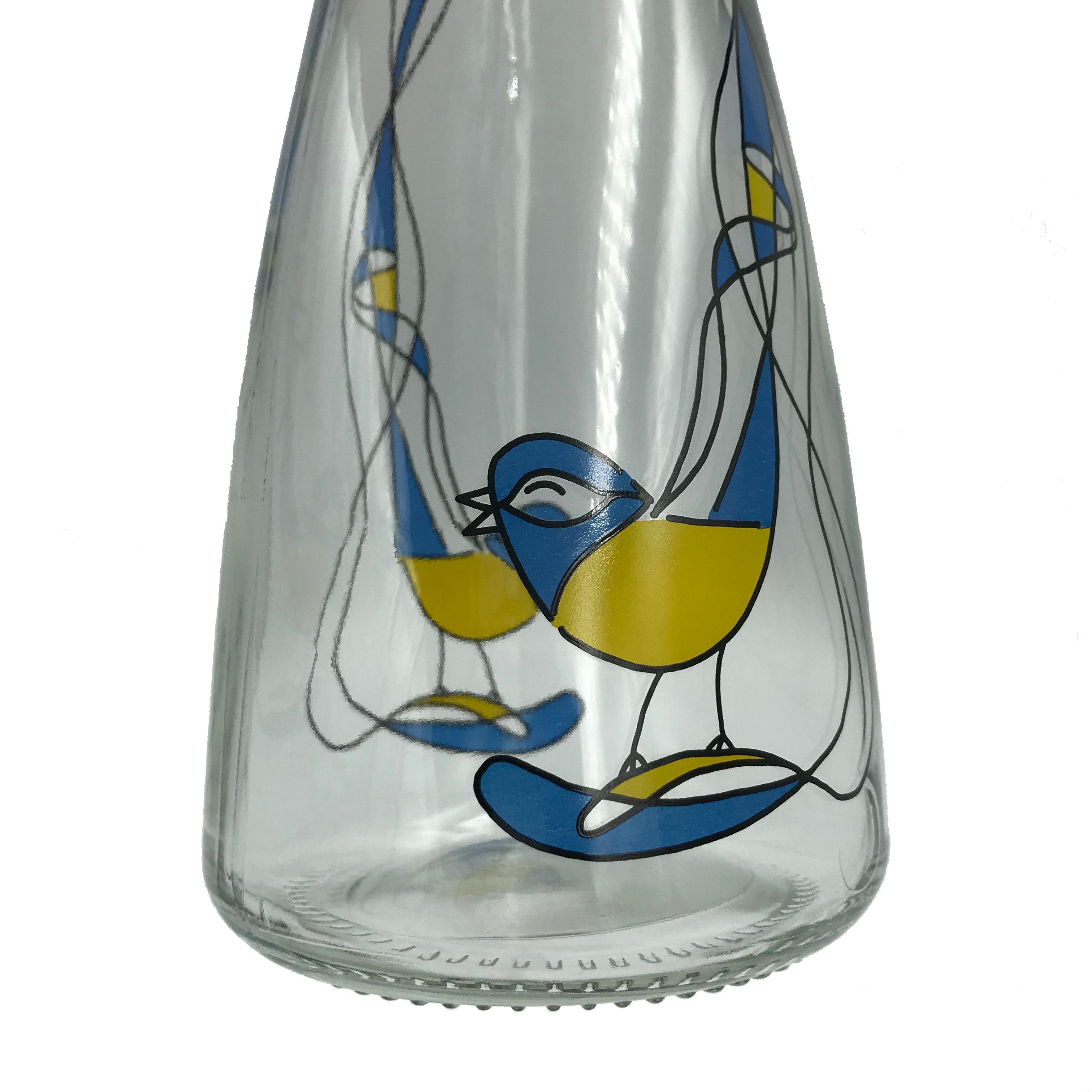 Chirpy Jug Glass Water Carafe Tweeting Bottle 1L (34 oz) – Chrome ...